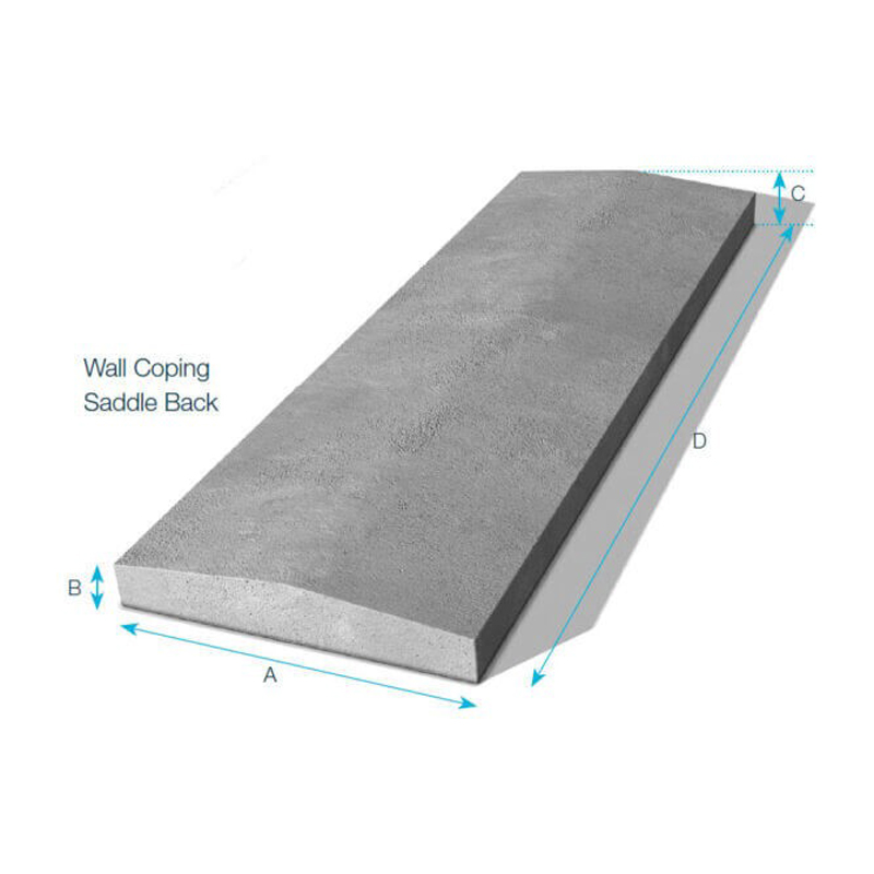 Precast Coping Stone - Twice Weathered Saddle Back (900mm x 300mm x 55mm) - Robert Price