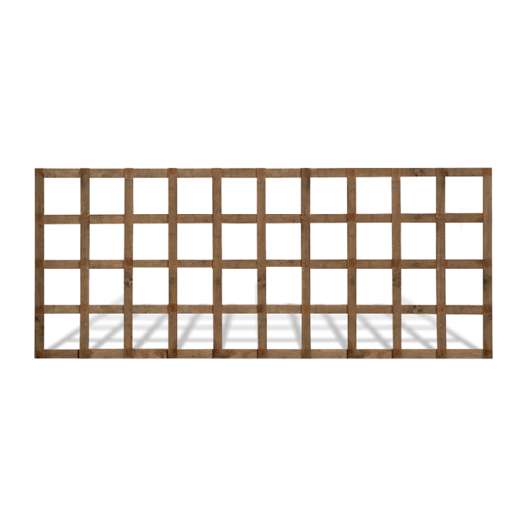 Square Top Heavy-Duty Trellis Panel - Treated Brown (1.8m x 0.6m ...